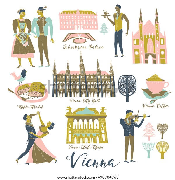 Viena. Austria. Conjuntos de símbolos y: vector de stock (libre de ...