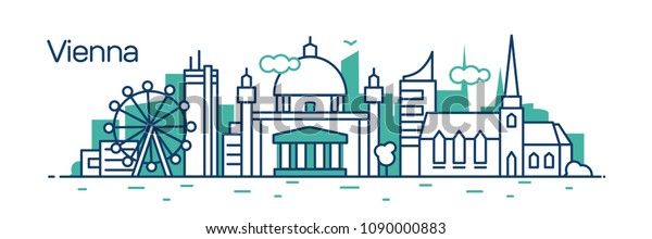 Vienna City Vector Illustration Stock Vector (Royalty Free) 1090000883 ...