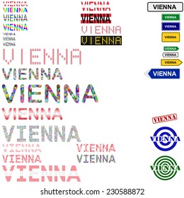 Vienna Wien Text Design Set Stock Vector (Royalty Free) 230588872 ...