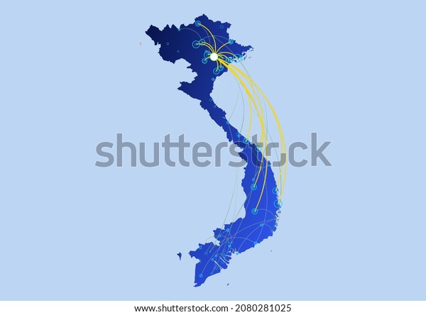 Vietnam Concept Map Illustration Vietnam Internet Stock Vector (Royalty ...