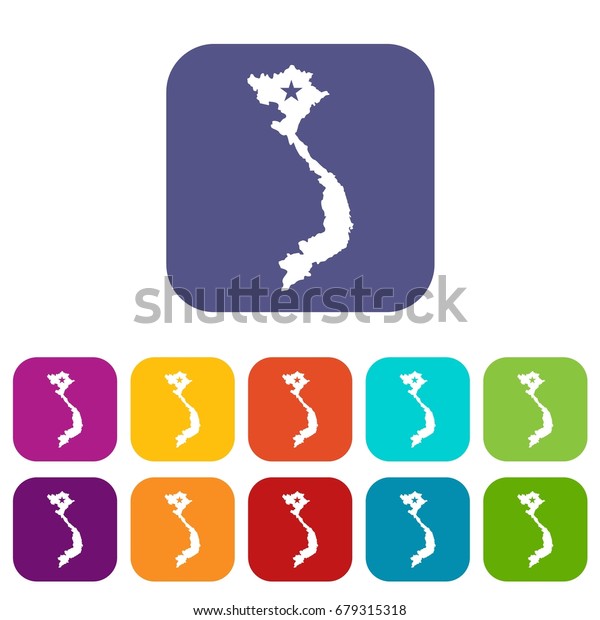 Vietnam Map Icons Set Vector Illustration Stock Vector (Royalty Free ...
