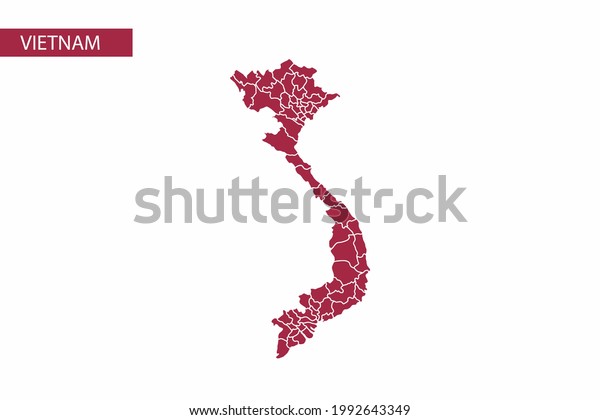 Vietnam Red Map Detailed Vector Stock Vector (Royalty Free) 1992643349 ...