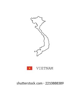 Vietnam Vector Map Outline Line Linear Stock Vector (Royalty Free ...