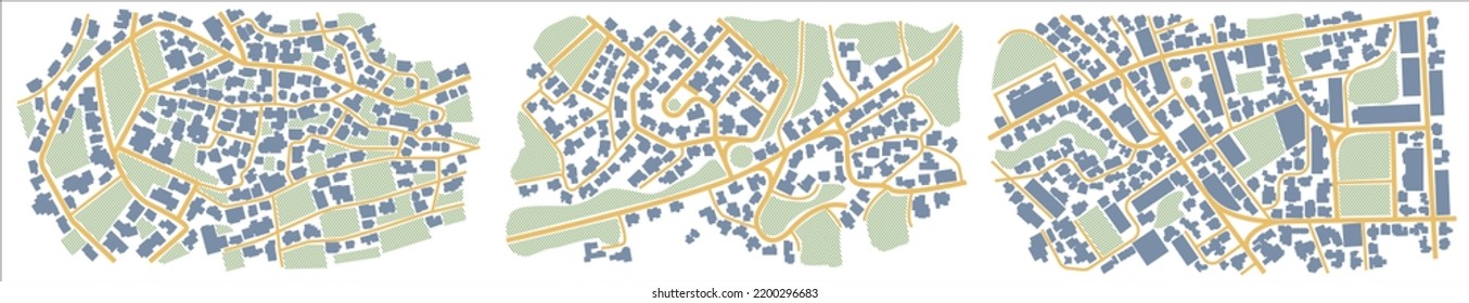 View Above Map Buildings City Top Stock Vector (Royalty Free ...