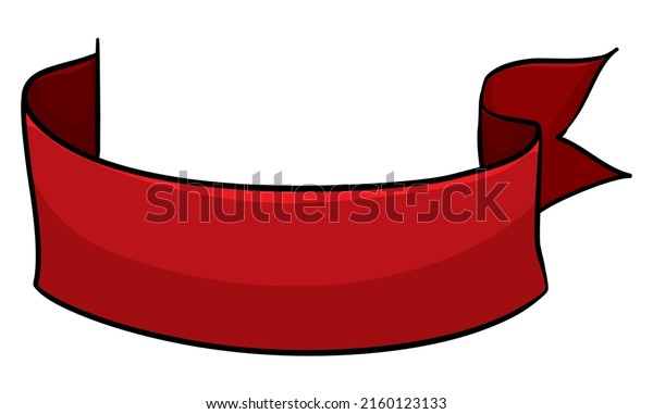 View Curly Red Ribbon Template Cartoon Stock Vector (Royalty Free ...