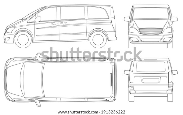 View Front Rear Side Top Electric Stock Vector (Royalty Free) 1913236222