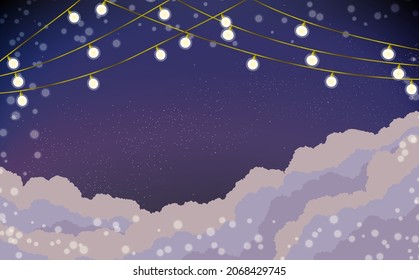 View Night Sky Lights Floating Sparkling Stock Vector (Royalty Free ...