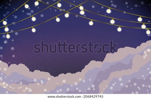 View Night Sky Lights Floating Sparkling Stock Vector (Royalty Free ...