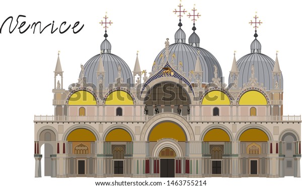 View St Marks Basilica San Marco Stock Vector (Royalty Free) 1463755214 ...