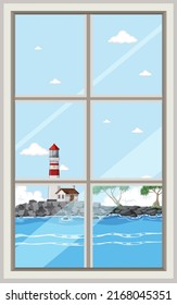View Through Glass Window Illustration Stock Vector (Royalty Free ...