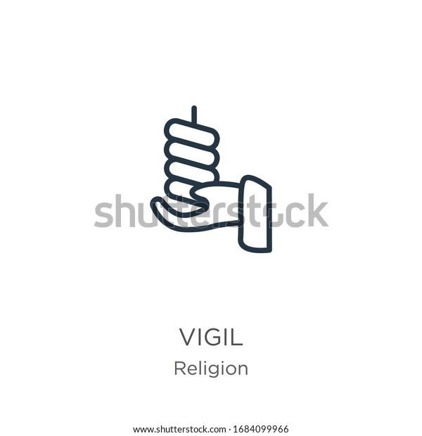 Vigil Icon Thin Linear Vigil Outline Stock Vector (Royalty Free ...