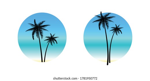 Vignette Logo Palm Trees Stock Vector (Royalty Free) 1781950772 ...