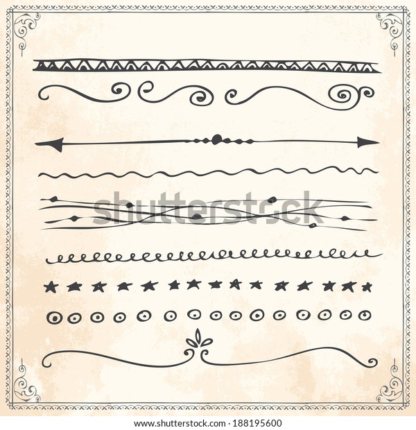Vignette Pencil Vintage Layout Design Component Stock Vector (Royalty ...