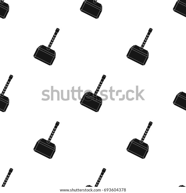 Viking Battle Hammer Icon Black Style Stock Vector (Royalty Free ...