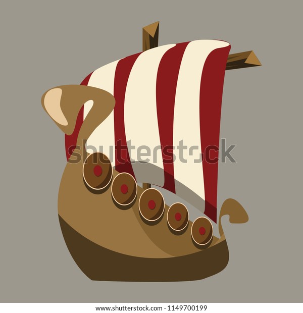 Viking Boat Vector Illustration Stock Vector (Royalty Free) 1149700199 ...