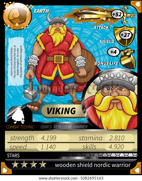 Viking Character Game Card Stock Vector (Royalty Free) 1082695163 ...