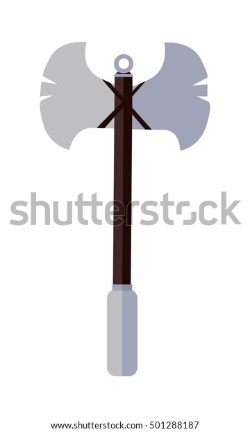 Viking Poleaxe Flat Cartoon Medieval Axe Stock Vector (Royalty Free ...