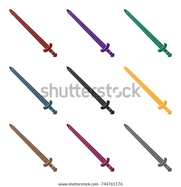 Viking Sword Icon Black Style Isolated: vector de stock (libre de ...