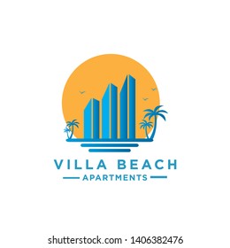 Villa Beach Logo Design Vector Stock Vector (Royalty Free) 1406382476 ...
