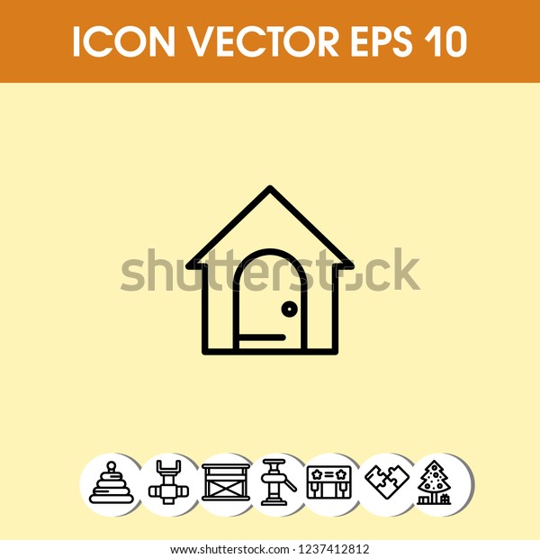 Village Home Icon Vector Stock Vector (Royalty Free) 1237412812 ...
