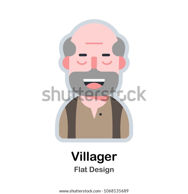 Villager Avatar Flat Vector Illustration Stock Vector (Royalty Free ...