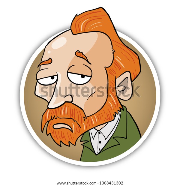 Vincent Van Gogh Caricature Portrait Stock Vector Royalty Free 1308431302 Shutterstock