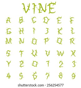 Vine Alphabet Number Stock Vector (Royalty Free) 256254577 | Shutterstock