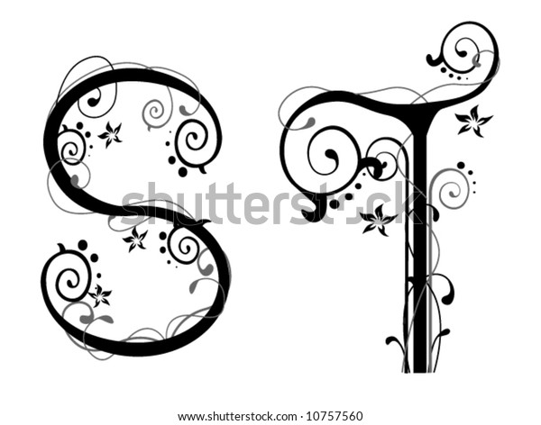 Vines Alphabet Vector Stock Vector (Royalty Free) 10757560 | Shutterstock