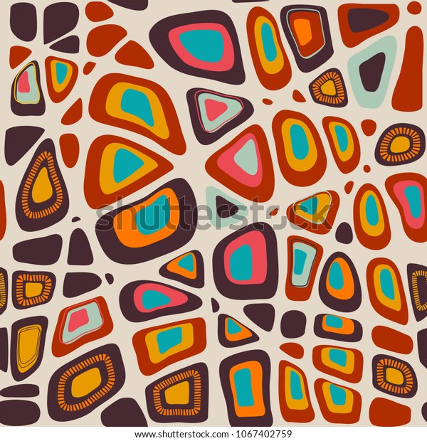 Vintage 70s Seamless Background Pattern Organic Stock Vector (Royalty ...