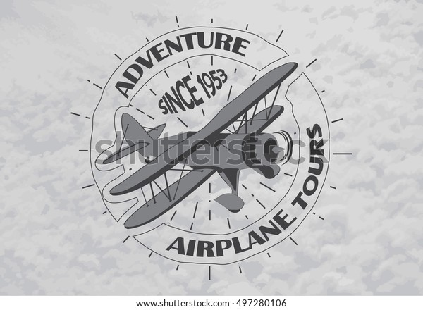 Vintage Airplane Lettering Printing Vector Old Stock Vector (Royalty ...