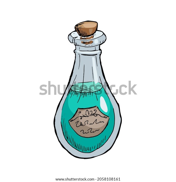 Vintage Alchemy Bottle Vector Illustration Isolated Stock Vector ...
