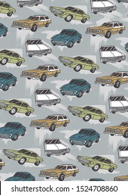 Vintage Antique Car Repeat Vector Stock Vector (Royalty Free ...