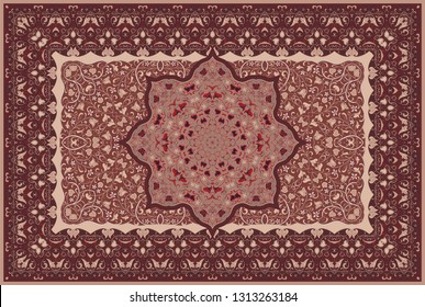 Vintage Arabic Pattern Persian Colored Carpet Stock Vector (Royalty ...