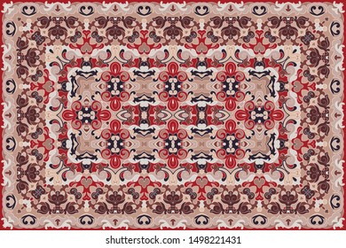 Vintage Arabic Pattern Persian Colored Carpet Stock Vector (Royalty ...