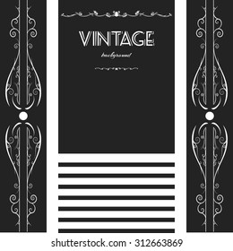 Vintage Background Frame Design Black Vector Stock Vector (Royalty Free ...