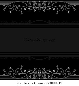 Vintage Background Frame Design Black Vector Stock Vector (Royalty Free ...