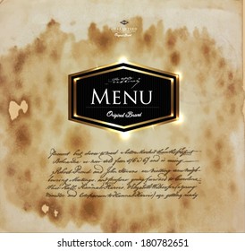 Vintage Background Old Paper Menu Stock Vector (Royalty Free) 180782651 ...