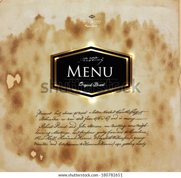 Vintage Background Old Paper Menu Stock Vector (Royalty Free) 180782651 ...
