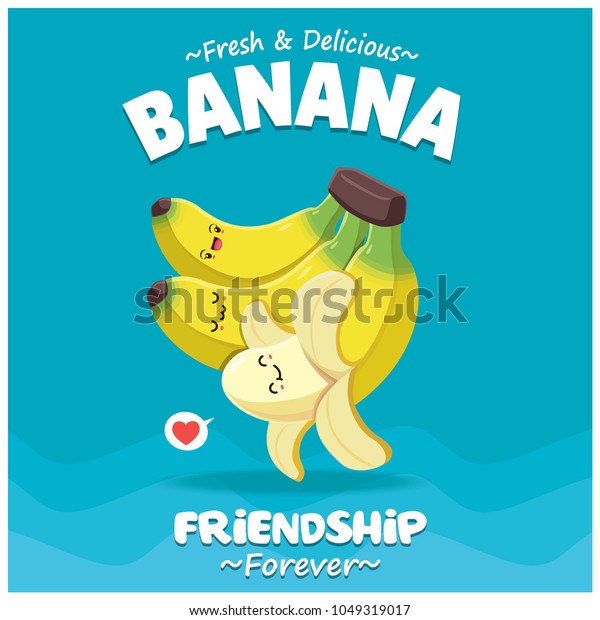 Vintage Banana Poster Design Vector Banana Stock Vector (Royalty Free ...
