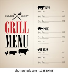 Vintage Barbecue Menu Stock Vector (Royalty Free) 198560738