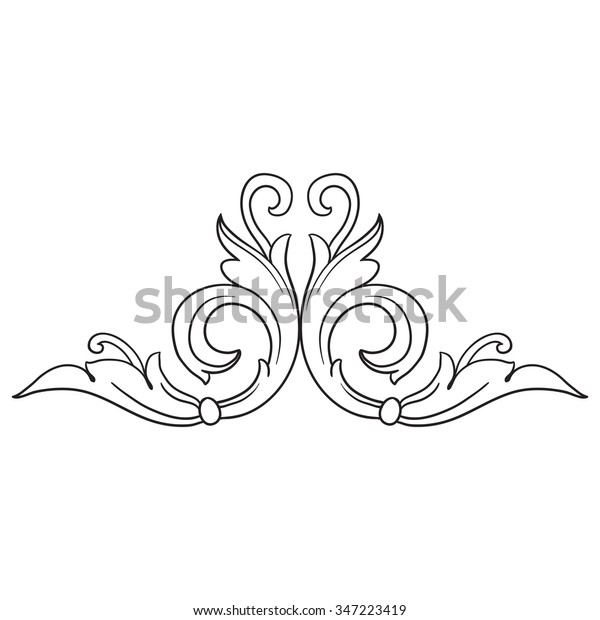 Vintage Baroque Frame Scroll Ornament Engraving: vector de stock (libre ...
