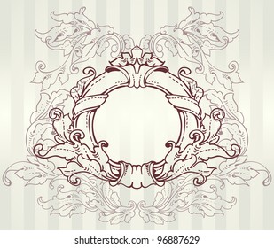 Vintage Baroque Round Frame Stock Vector (Royalty Free) 96887629 ...