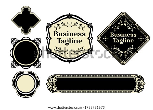 Vintage Beautiful Name Frame Border Collection Stock Vector (Royalty ...