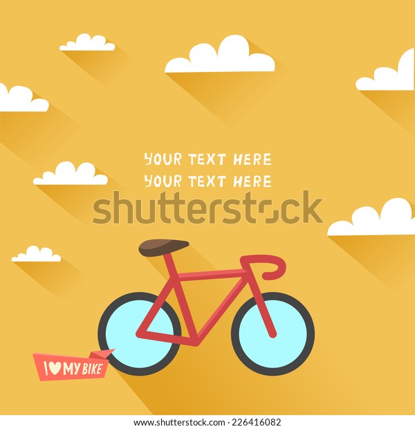 Vintage Bike Flat Design Love My Stock Vector (Royalty Free) 226416082 ...