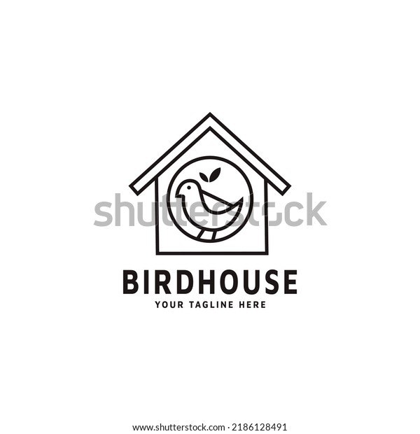 Vintage Bird House Vector Illustration Logo Stock Vector (Royalty Free ...