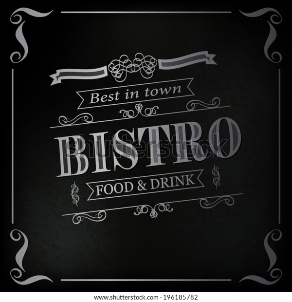 Vintage Bistro Background Stock Vector (Royalty Free) 196185782 ...