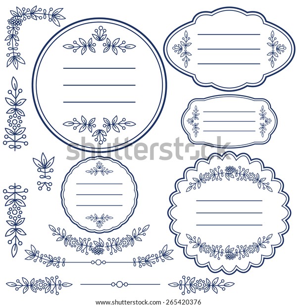 Vintage Blue Labels Stock Vector (Royalty Free) 265420376 | Shutterstock