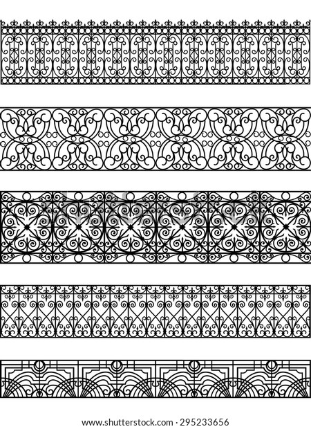 Vintage Border Set Design Stock Vector (Royalty Free) 295233656 ...