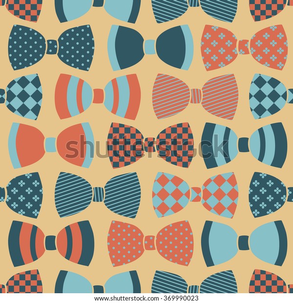 Vintage Bow Tie Vector Seamless Pattern Stock Vector (Royalty Free ...