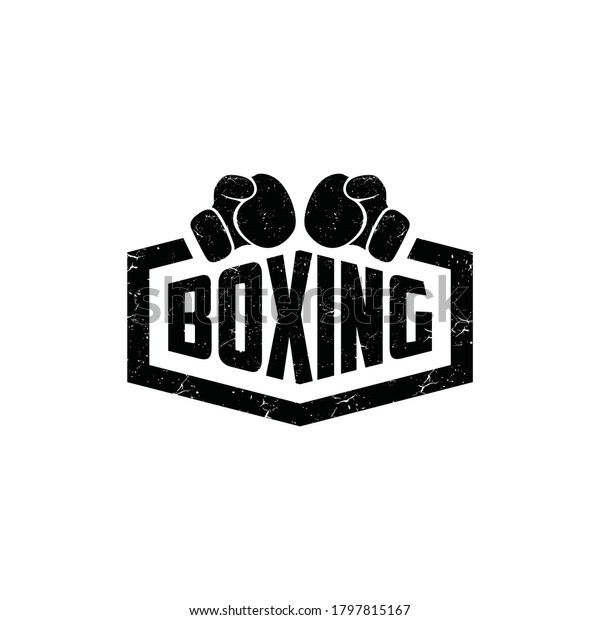 Vintage boxing logo. Boxing sport vector.